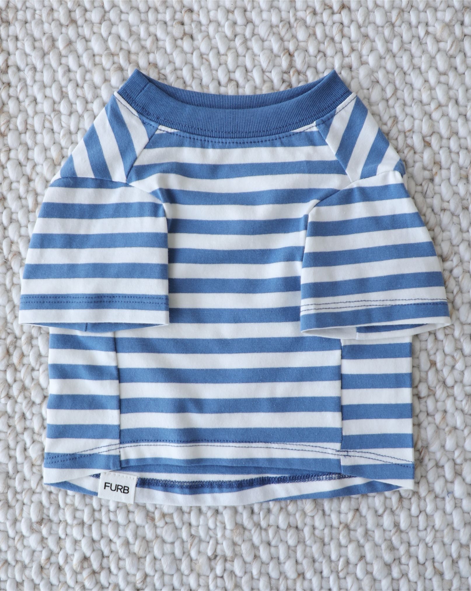 Chic Blue + White Stiped Dog Tee - Cute & Comfy Canine Fashion | FURB