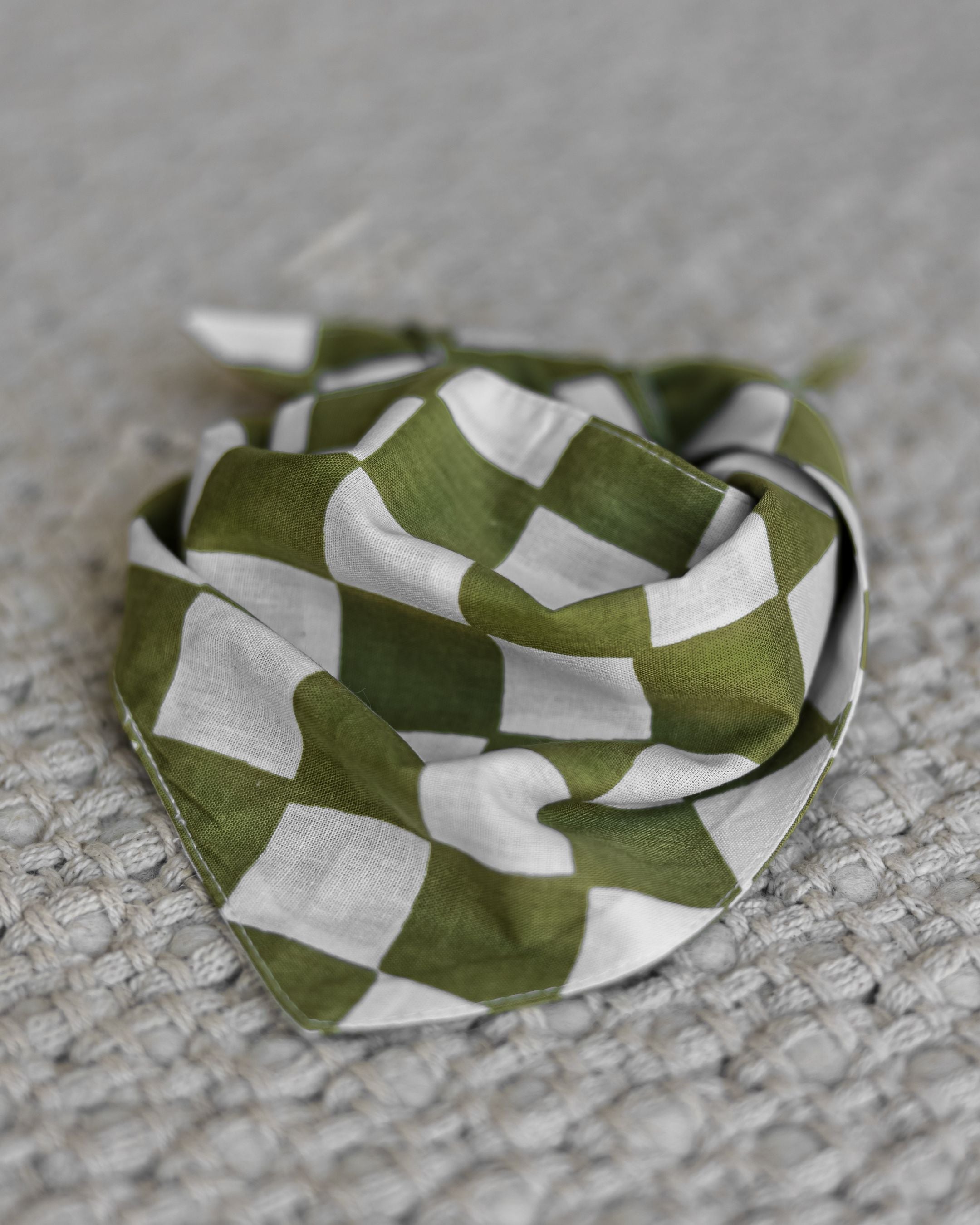 Checkered Dog Bandana | Neutral and Green Checks – FURB