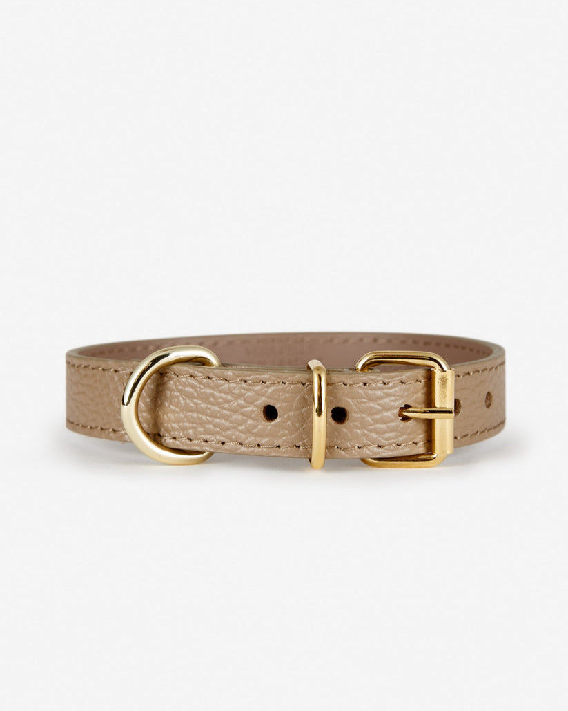 Classic Italian Leather | Taupe Dog Collar – FURB