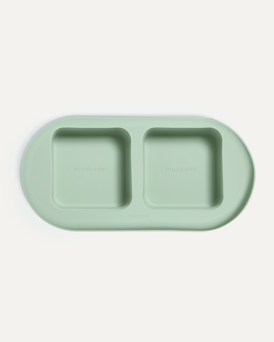 Square Bowls + Mat Set | Modern Green Dog Bowls – FURB